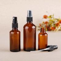 China Stock Amber Glass Spray Bottle 10ml 15ml 20ml 30ml 50ml 100ml Round Glass Empty Perfume Bottle Black Cap Cylinder Bottle Perfume for sale