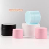 China PP Double Wall Round Jar for Face Cream Sample 3g5g10g15g30g Black White Blue Pink Matte Custom Empty Plastic Nail Gel Jar for sale