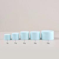 China PP Double Wall Round Jar for Face Cream Sample 3g5g10g15g30g Black White Blue Pink Matte Custom Empty Plastic Nail Gel Jar for sale