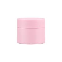 China 5g 10g 20g 30g 50g Empty Pink Double Wall Matte Face Cream Frosted Lip Balm Container PP Cosmetic Plastic Jar with Lid for sale