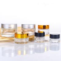 China 5g 10g 15g 30g 50g 100g Food Grade Round Glass Jar with Gold or Silver Lids from Screen Printing for sale