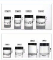China 5g 10g 15g 30g 50g 100g Food Grade Round Glass Jar with Gold or Silver Lids from Screen Printing for sale