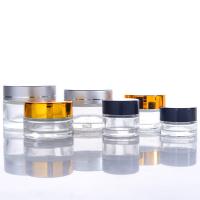 China 5g 10g 15g 30g 50g 100g Food Grade Round Glass Jar with Gold or Silver Lids from Screen Printing for sale