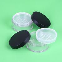 China Private Label Clear Matte Cosmetic Loose Powder Sifter Jar with Black Frosted Screw Cap 3g 5g 10g 20g 30g 50g ABS PS for sale