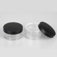China Private Label Clear Matte Cosmetic Loose Powder Sifter Jar with Black Frosted Screw Cap 3g 5g 10g 20g 30g 50g ABS PS for sale