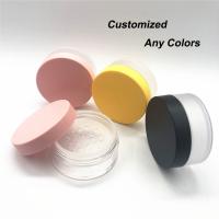 China Private Label Clear Matte Cosmetic Loose Powder Sifter Jar with Black Frosted Screw Cap 3g 5g 10g 20g 30g 50g ABS PS for sale
