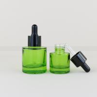 China Eco Friendly Cosmetic Packaging 15ml30ml 50ml 1 oz 1.5oz Green Serum Essential Oil Bottomed Glass Dropper Bottle with Golden Cap for sale