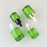 China Eco Friendly Cosmetic Packaging 15ml30ml 50ml 1 oz 1.5oz Green Serum Essential Oil Bottomed Glass Dropper Bottle with Golden Cap for sale