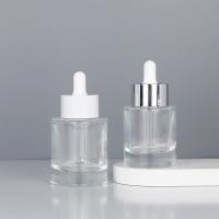 China 15ml 1oz 30ml 50ml Clear Frosted Glass Oil Bottle Green Transparent Dropper Bottle for Cosmetics Packaging Sealing Type for sale