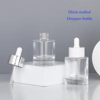 China 15ml 1oz 30ml 50ml Clear Frosted Glass Oil Bottle Green Transparent Dropper Bottle for Cosmetics Packaging Sealing Type for sale