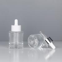 China 15ml 1oz 30ml 50ml Clear Frosted Glass Oil Bottle Green Transparent Dropper Bottle for Cosmetics Packaging Sealing Type for sale