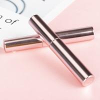 China Acceptable OEM/ODM 10ml Customized Empty Rose Gold Eyelash Growth Serum Plastic PETG Bottle with Eyelashes Brush and Tube for sale