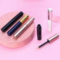 China Acceptable OEM/ODM 10ml Customized Empty Rose Gold Eyelash Growth Serum Plastic PETG Bottle with Eyelashes Brush and Tube for sale