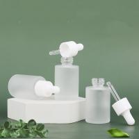 China 30ml 50ml 60ml Cosmetic Skin Care Essential Oil Essence Packaging Frosted Glass Flat Shoulder Matte Serum Dropper Bottle and Box for sale