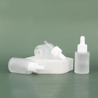 China 30ml 50ml 60ml Cosmetic Skin Care Essential Oil Essence Packaging Frosted Glass Flat Shoulder Matte Serum Dropper Bottle and Box for sale