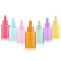 China 15ml 20ml 30ml 50ml 60ml Blue Orange Pink Purple Yellow Green Essential Oil Glass Dropper Bottle With Logo for Face Cream for sale