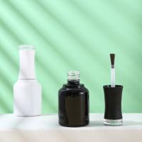 China 8ML 10ML 15ML Glass Bottle With Plating Window Cap for Gel Nail Polish Base Material Glass Customized Colors Vials for sale