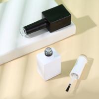 China Glass Collar Senior PAK OEM Customized Unique 15ml Square Luxury Black Uv Gel Nail Polish Bottle with Clear Top Cap for sale