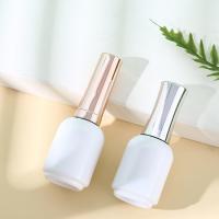 China Glass Uv Gel Nail Polish Bottle with Silver Gold Cap 7ml 9ml 11ml 12ml 15ml Customized Logo Accepted Base Material Glass for sale