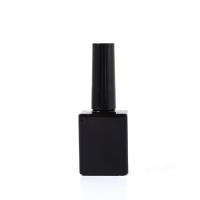 China 10ml 15ml Rectangular Glass Black Nail UV Gel Polish Packing Empty Square Shape Nail Polish Bottle With Brush for Cosmetic for sale