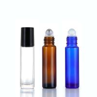 China 5ml 10ml 15ml Essential Oil Perfume Round Glass Amber Frosted Roll on Bottle with Roller Customized Colors and Free Sample for sale