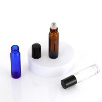 China 5ml 10ml 15ml Essential Oil Perfume Round Glass Amber Frosted Roll on Bottle with Roller Customized Colors and Free Sample for sale