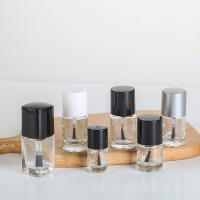 China 8ml 10ml 15ml Customized Accepted Clear UV Gel Nail Polish Bottle Empty Glass Bottle for Gel Polish With Silver Cap and Brush for sale