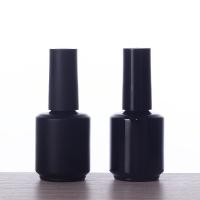 China 2025 Empty 8ml 15ml Brown Glass Round Nail Polish Bottles With Cap and Fan Brush for Nail Art Hot Stamping Graphic Design for sale