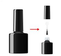 China 8ml 10ml Matte Black Empty UV Gel Nail Polish Bottle With Cap and Brush for Industrial Cosmetic Custom Unique Oval Shape for sale
