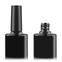 China 8ml 10ml Matte Black Empty UV Gel Nail Polish Bottle With Cap and Brush for Industrial Cosmetic Custom Unique Oval Shape for sale