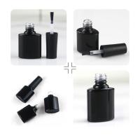 China 8ml 10ml Matte Black Empty UV Gel Nail Polish Bottle With Cap and Brush for Industrial Cosmetic Custom Unique Oval Shape for sale
