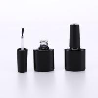China 8ml 10ml Matte Black Empty UV Gel Nail Polish Bottle With Cap and Brush for Industrial Cosmetic Custom Unique Oval Shape for sale