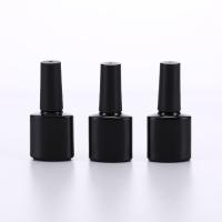 China 8ml 10ml Matte Black Empty UV Gel Nail Polish Bottle With Cap and Brush for Industrial Cosmetic Custom Unique Oval Shape for sale