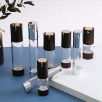 China 15ml 30ml 50ml Plastic Black Lotion Luxury Serum Matte Silver Pump Round Airless Pump Bottle for Essential Oil AS Plastic Type for sale