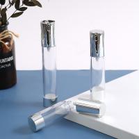 China 15ml 30ml 50ml Plastic Black Lotion Luxury Serum Matte Silver Pump Round Airless Pump Bottle for Essential Oil AS Plastic Type for sale
