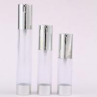 China 15ml 30ml 50ml Plastic Black Lotion Luxury Serum Matte Silver Pump Round Airless Pump Bottle for Essential Oil AS Plastic Type for sale