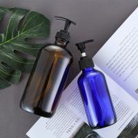 China Cobalt Blue Glass Trigger Spray Bottle 250ml 500ml 1000ml Glass Boston Lotion Bottle with Pump and Logo/Graphic Design for sale