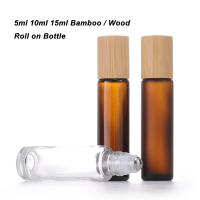 China 5ml 10ml 15ml Bamboo Wooden Glass Roller Ball Deodorant Bottle for Essential Oil Roll on Perfume without Reed Diffuser for sale