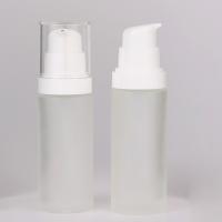 China Customized Colors 15ml 30ml 50ml Clear Frosted Empty Mini Perfume Glass Serum Pump Bottle for Skincare Packaging for sale