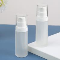 China Customized Colors 15ml 30ml 50ml Clear Frosted Empty Mini Perfume Glass Serum Pump Bottle for Skincare Packaging for sale