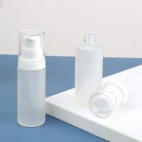 China Customized Colors 15ml 30ml 50ml Clear Frosted Empty Mini Perfume Glass Serum Pump Bottle for Skincare Packaging for sale
