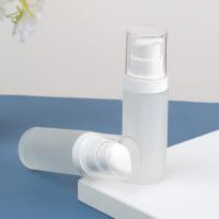 China Customized Colors 15ml 30ml 50ml Clear Frosted Empty Mini Perfume Glass Serum Pump Bottle for Skincare Packaging for sale