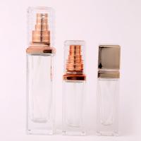 China Sealing Type Luxury Frosted Thick Bottom Square 1oz 30ml 50ml Clear Glass Perfume Bottle with Customized Accepted Logo for sale