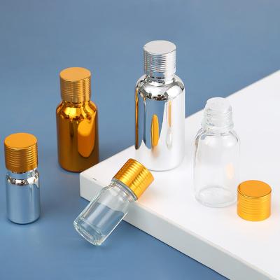 China Screen Printing Mini Refillable Perfume Glass Bottle with Plug Metal Gold Silver Stock 10ml 5ml Pocket Small Travel Size for sale