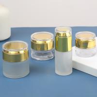 China Logo/Graphic Design Label Clear Frosted Cream Jar Sealed Glass Jar for Cosmetics Sample 15g 30g 50g for sale