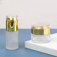 China Logo/Graphic Design Label Clear Frosted Cream Jar Sealed Glass Jar for Cosmetics Sample 15g 30g 50g for sale