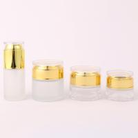 China Logo/Graphic Design Label Clear Frosted Cream Jar Sealed Glass Jar for Cosmetics Sample 15g 30g 50g for sale