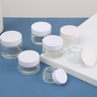 China Empty Glossy or Matte Round Shaped Cosmetic Glass Cream Jars with Lid Collar Material Glass 5g 10g 15g 20g 60g Industrial for sale