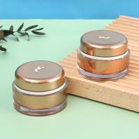 China Customize Labels 15ml 30ml 50ml 100ml 200ml Pink Rose Golden Color Double Wall Acrylic Cosmetic Jar for Sunscreen Cream for sale