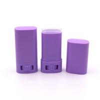 China Industrial Cosmetic Oval Lotion Bar Stick Refillable Plastic Purple Lipbalm Tube Twist up Deodorant Container 5g 15g 20g for sale